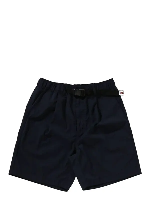 A BATHING APE Belted Elasticated Relaxed Fit Shorts - Navy