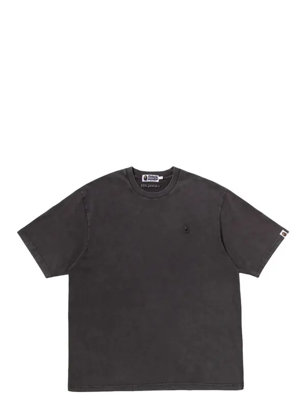 A BATHING APE Garment Dyed One Point Relaxed Fit T-shirt - Black