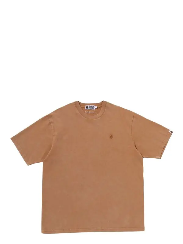 A BATHING APE Garment Dyed One Point Relaxed Fit T-shirt - Brown