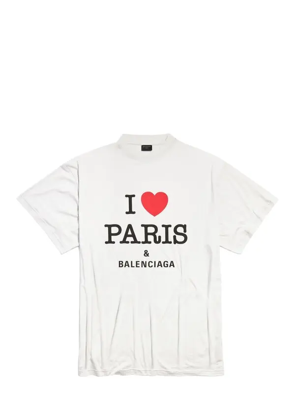 Balenciaga Oversized I Love Paris T-shirt - White