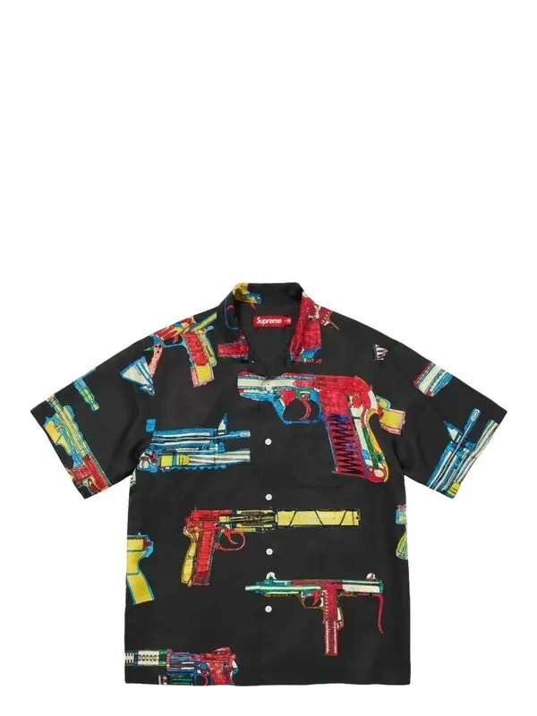 Supreme Ss26 Guns Silk S/s Shirt - Black