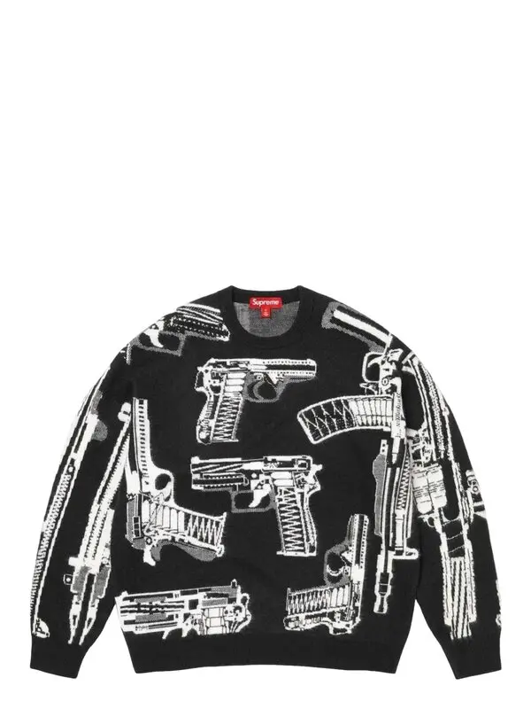 Supreme Graphic Guns Knit Sweater - Black