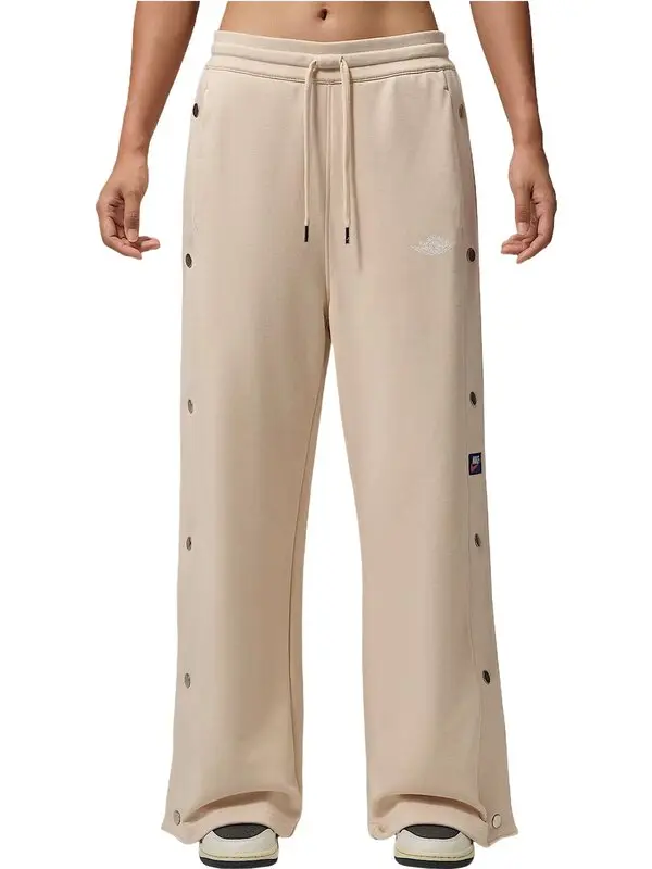 JORDAN Flight Fleece French Terry Snap Pants - Pearl White/sail