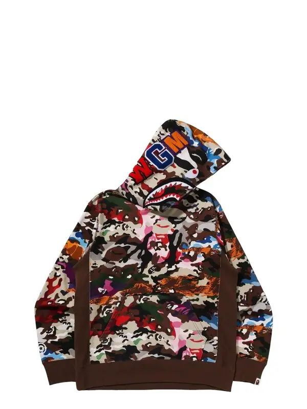 A BATHING APE Hybrid Camo Shark Pullover Hoodie - Multi-color