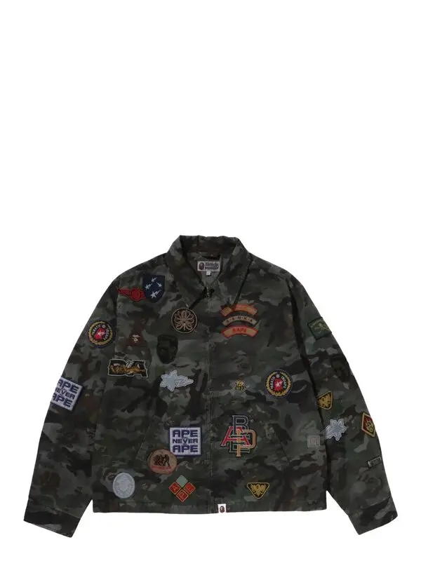A BATHING APE Hybrid Camouflage Patch Jacket - Green