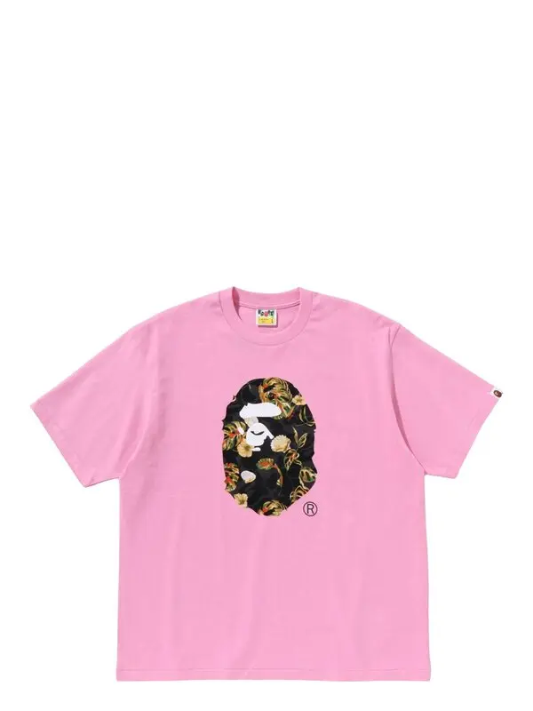 A BATHING APE Vacation Pattern Ape Head Relaxed Fit T-shirt - Pink