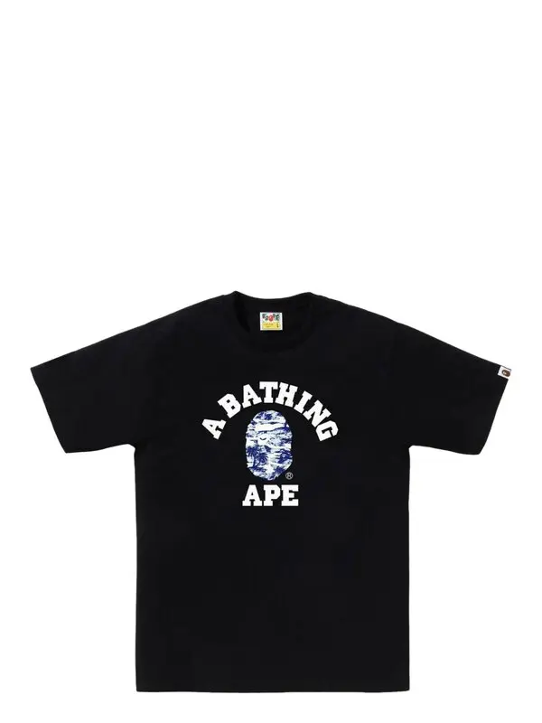 A BATHING APE Palm Tree Camo College T-shirt 'black Blue - Black/blue