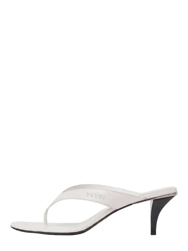 Gucci Vittoria Thong Heeled Sandals - White