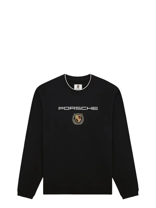 Aimé Leon Dore X Porsche Embroidered Crewneck Sweatshirt - Jet Black