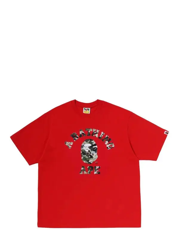 A BATHING APE Hybrid Camo College Relaxed Fit T-shirt - Red