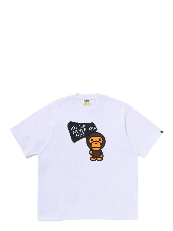 A BATHING APE Baby Milo Graphic Relaxed Fit T-shirt - White