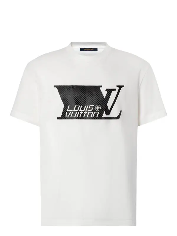LOUIS VUITTON Ss26 Printed Signature T-shirts - White/black