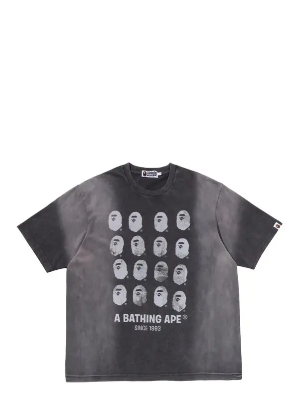 A BATHING APE Bleeched Multi Ape Head Logo Relaxed Fit T-shirt - Black