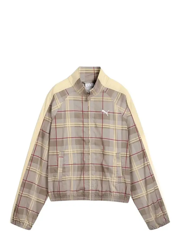 PUMA T7 Relaxed Tartan Jacket - Mouse Gray