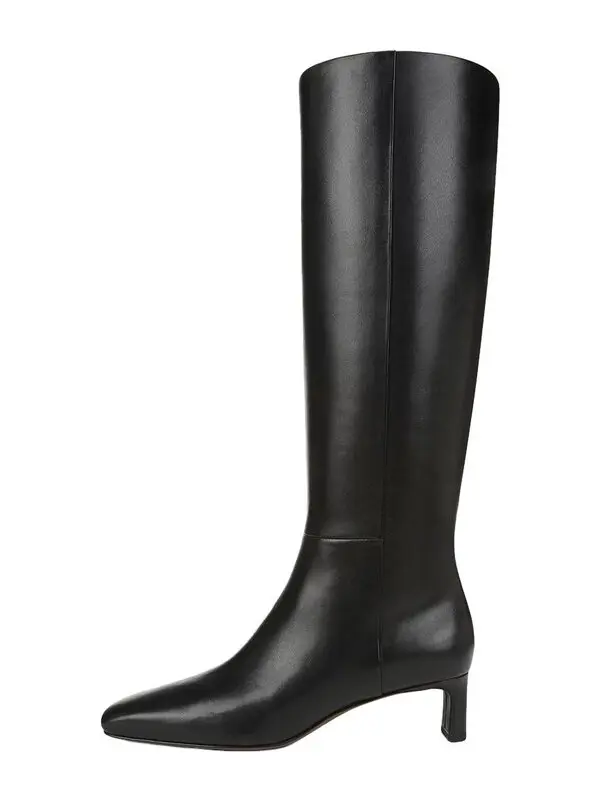 Vince Lilith Leather Wide-calf Knee Boot - Black