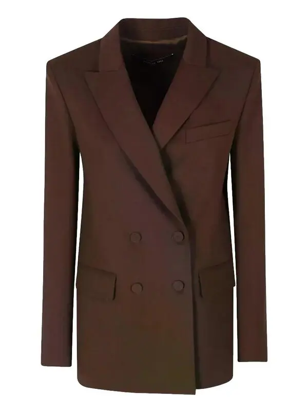 Federica Tosi Double-breasted Peaked-lapel Blazer - Brown
