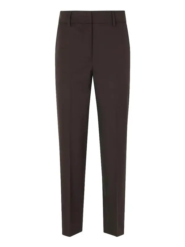 Seventy Tailored Trousers With Pressed Crease - Brown