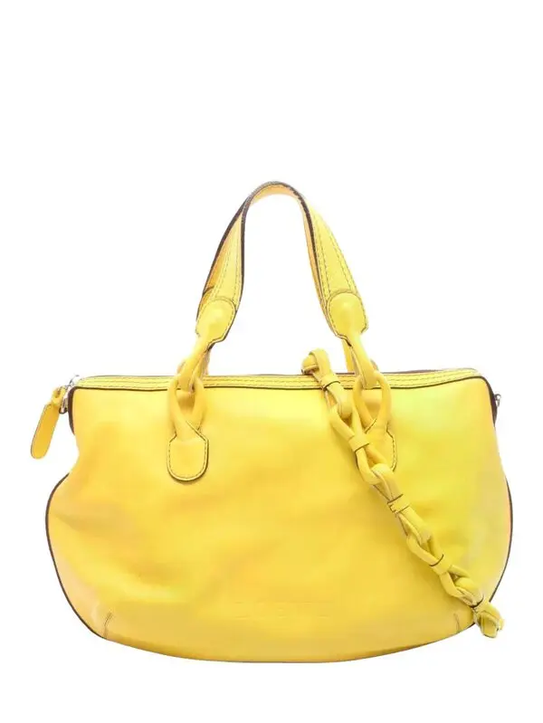Loewe Fiesta Leather Satchel Bag - Yellow