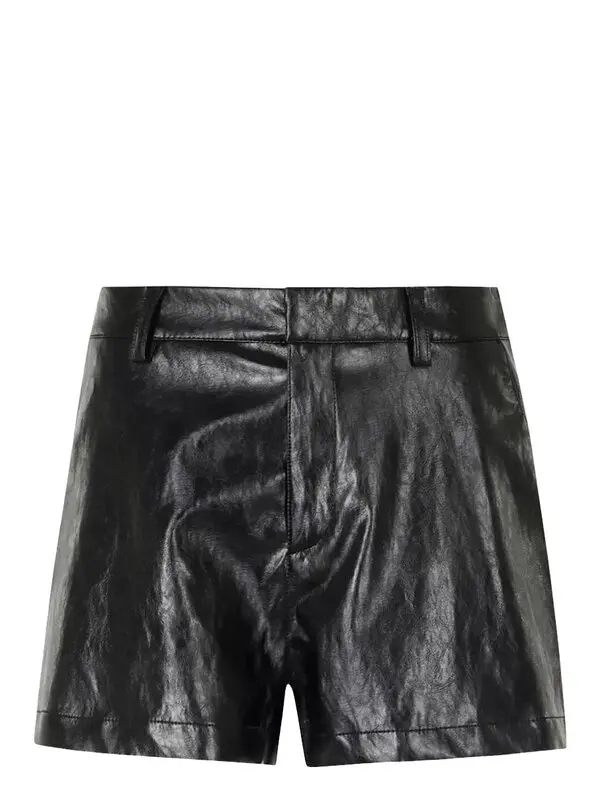 Federica Tosi Crinkled Finish Belt Loops Shorts - Black