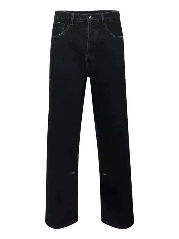 NAHMIAS Distressed Straight-leg Jeans - Black