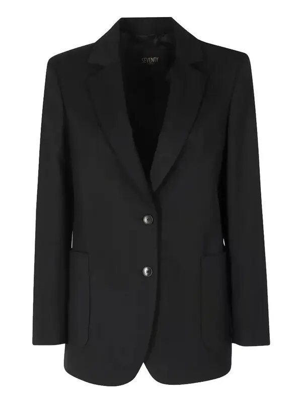 Seventy Single-breasted Patch-pocket Blazer - Black