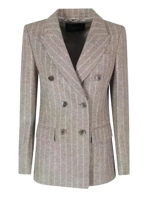 Seventy Pinstripe Double-breasted Blazer - Brown