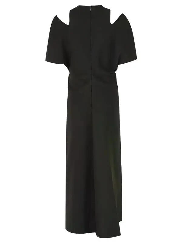 Federica Tosi Cold-shoulder Flared Midi Dress - Black
