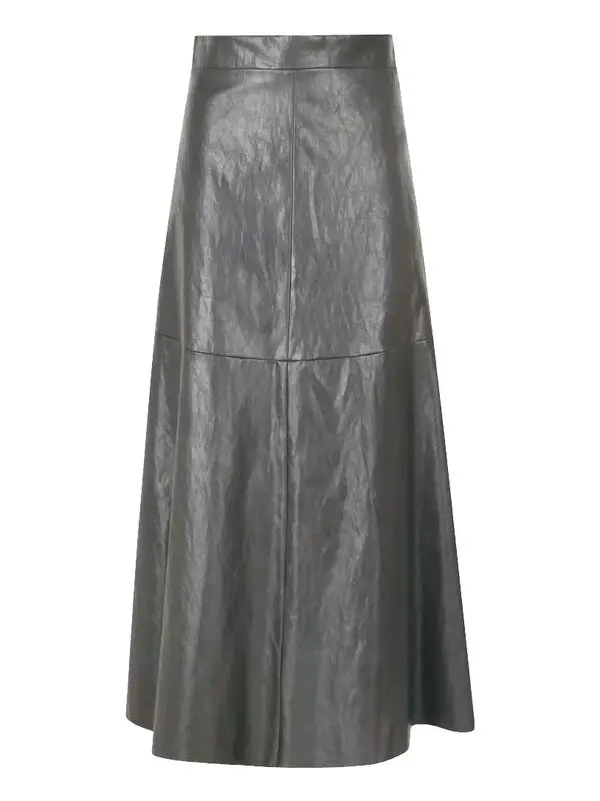 Federica Tosi Crinkled Effect A-line Midi Skirt - Grey