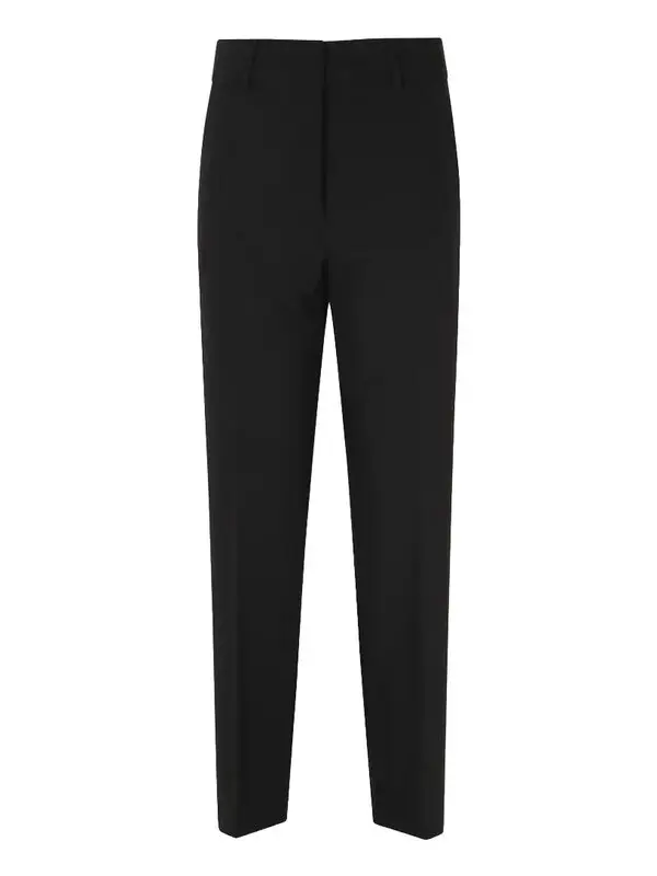 Seventy Pressed Crease Belt-loop Trousers - Black