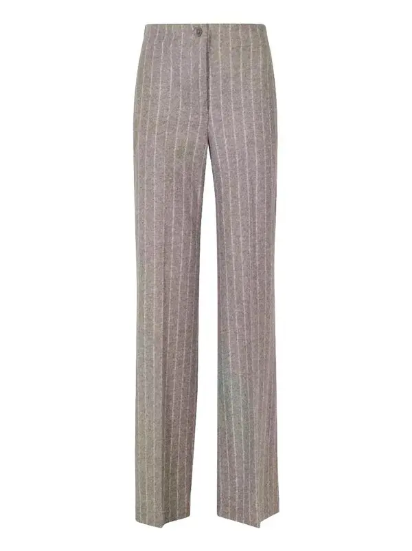 Seventy Pinstripe Pattern Straight-leg Trousers - Brown