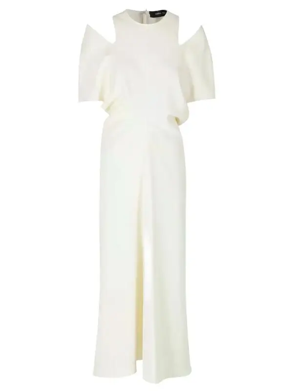 Federica Tosi Cold-shoulder Draped Midi Dress - White