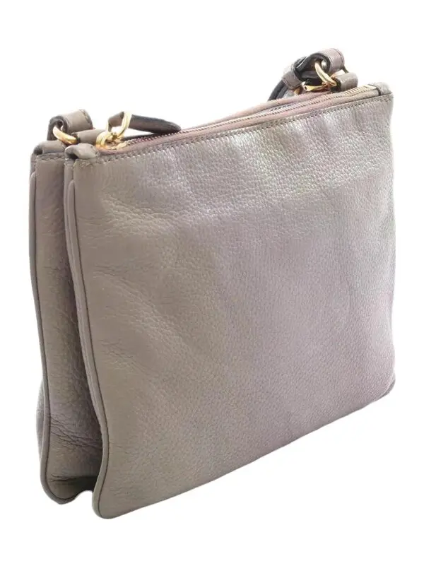 Prada Leather Shoulder Bag - Grey