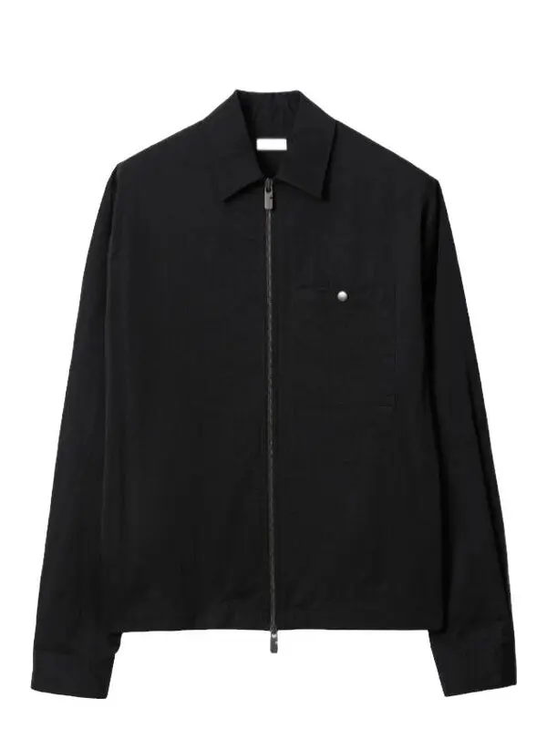 Burberry Zip Embroidered Nylon Overshirt - Black