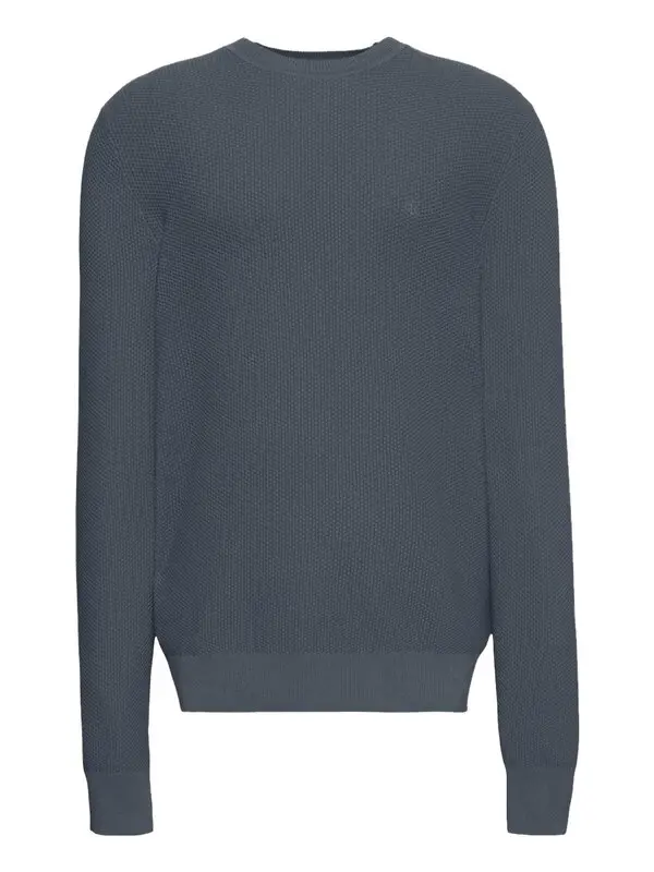 Calvin Klein Waffle-knit Logo-embroidered Sweater - Grey