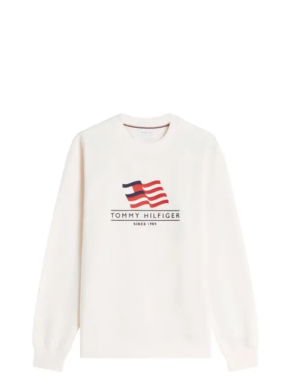 Tommy Hilfiger Logo Embroidered Sweatshirt - Ivory