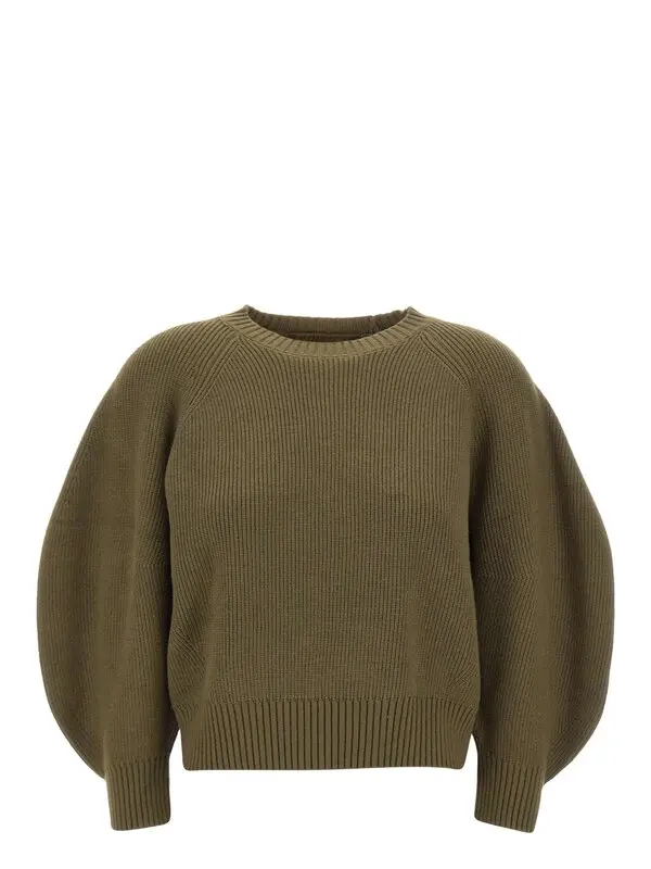 KAOS Balloon-sleeve Knitted Sweater - Green