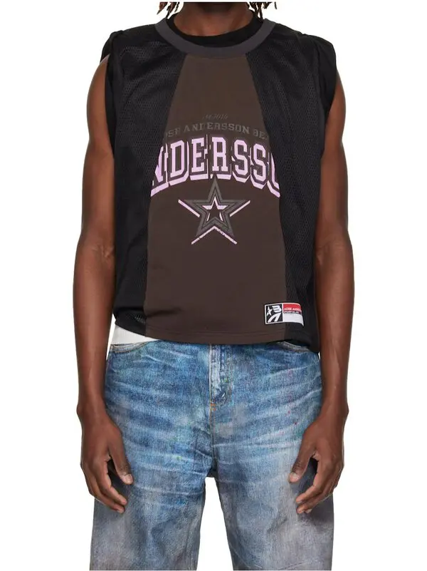 Andersson Bell Multi-layer Patchwork T-shirt - Black/brown