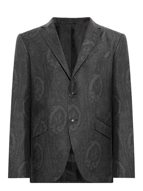 Etro Paisley Single-breasted Blazer - Grey
