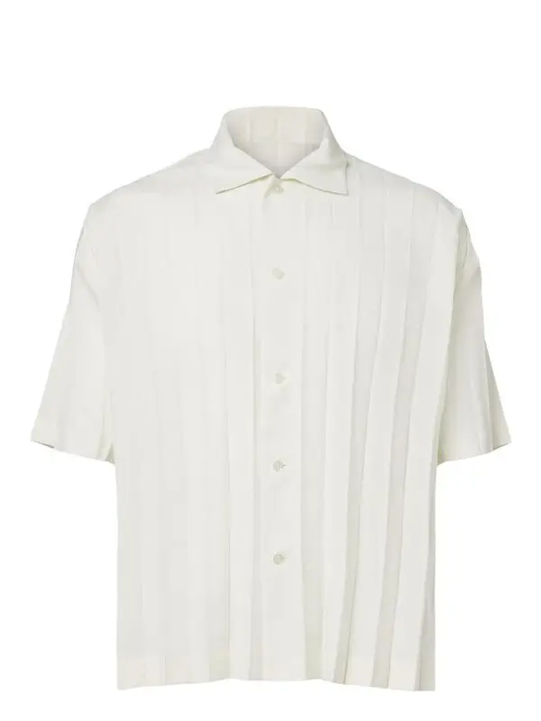 Issey Miyake Homme Plissé Edge Pleated Shirt - White