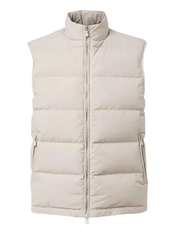 Eleventy Wool-blend Down Vest - Beige