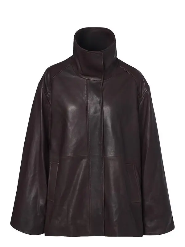 Nour Hammour Lowen Leather Jacket - Brown