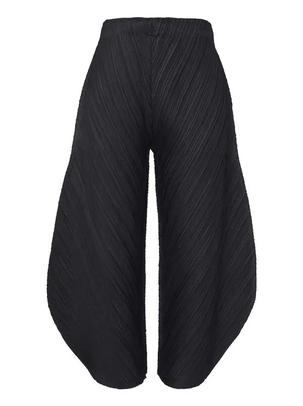 Issey Miyake Pleated Barrel-leg Pants - Black