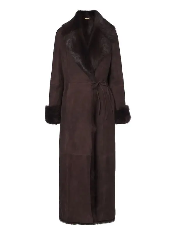 Nour Hammour Joni Shearling Coat - Brown