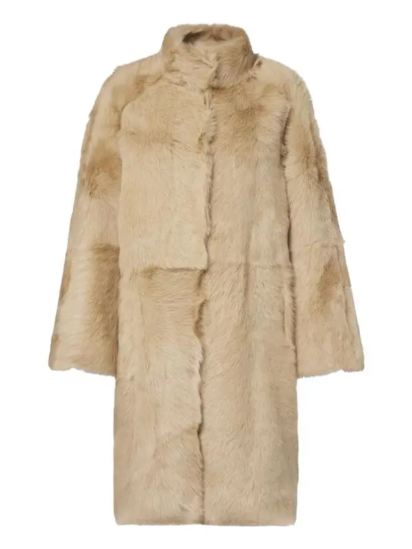 Nour Hammour Blaise Shearling Coat - Beige
