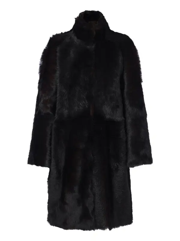 Nour Hammour Blaise Shearling Coat - Brown