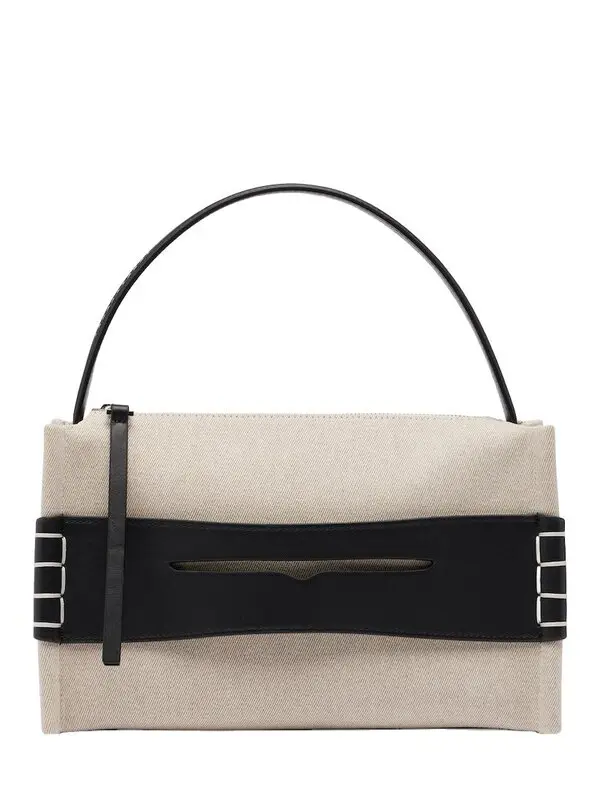 JW Anderson Medium Canvas And Leather Shoulder Bag - White