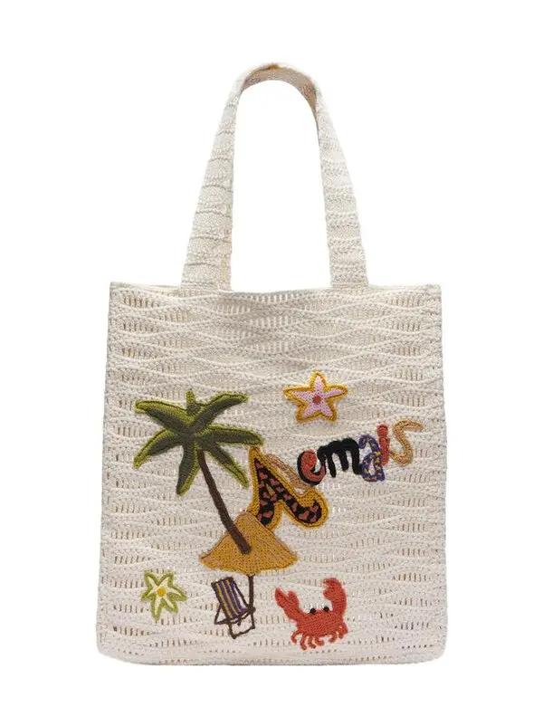 ALEMAIS Island Cove Crochet Tote Bag - White