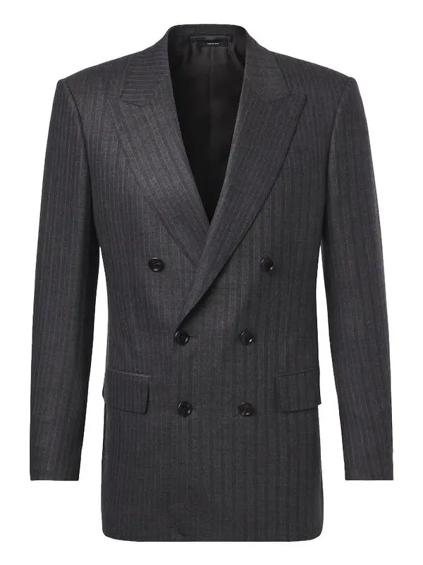 TOM FORD Herringbone Wool Blazer - Grey
