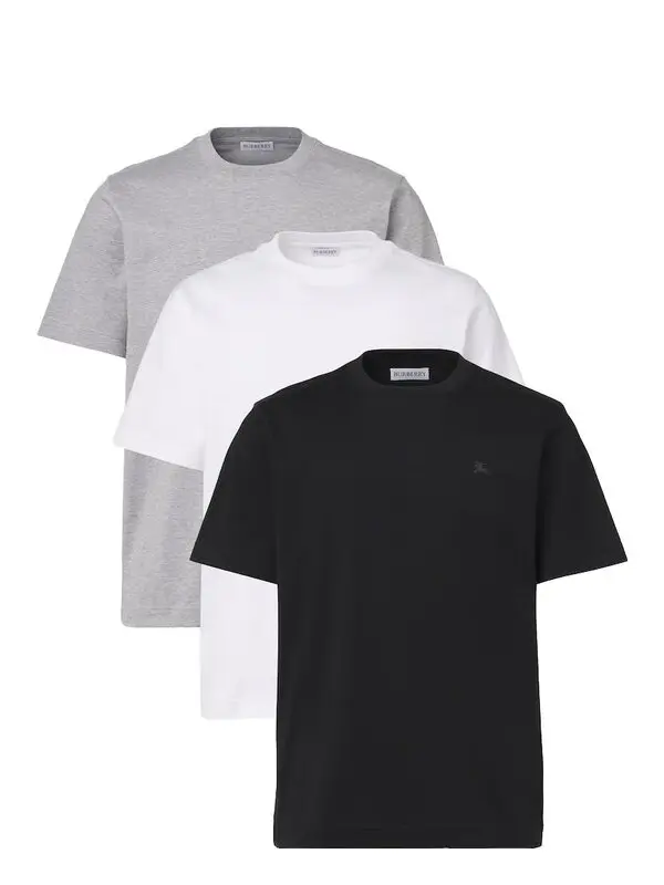 Burberry Ekd Set Of 3 Cotton Jersey T-shirt - Black
