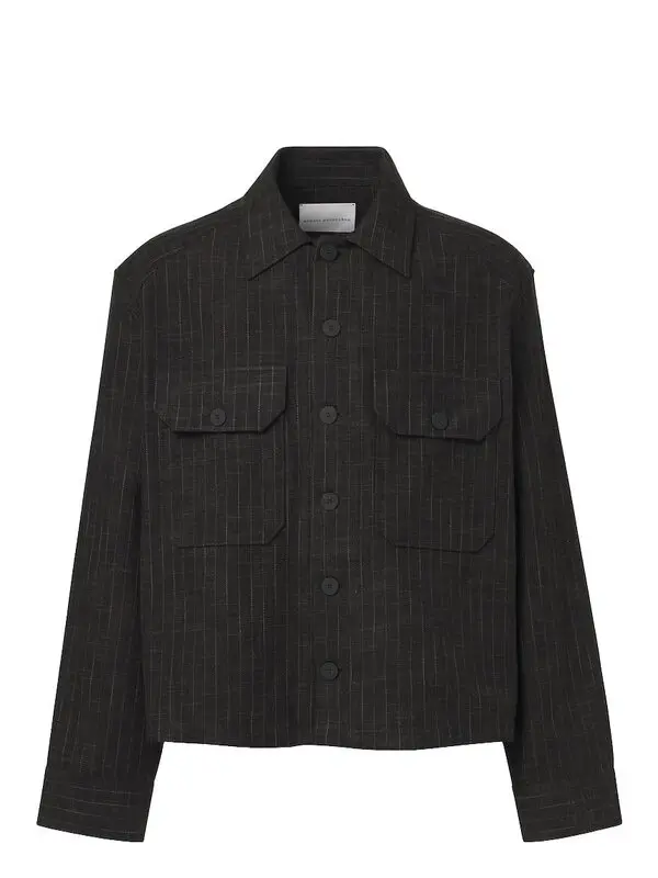Studio Nicholson Kelver Striped Cotton And Wool-blend Jacket - Brown